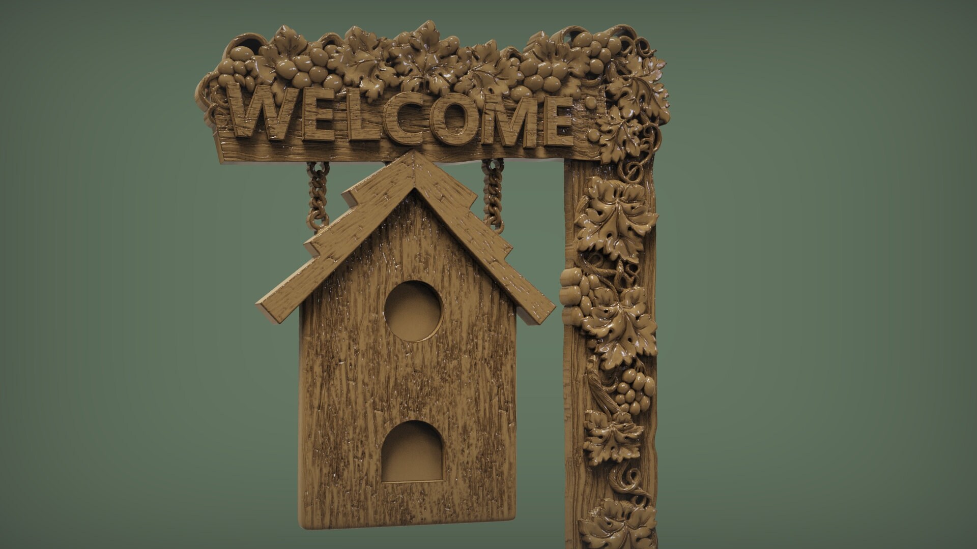 Welcome Sign Board With Bunch of Grapes 3D STL Model for CNC Router 3D ...