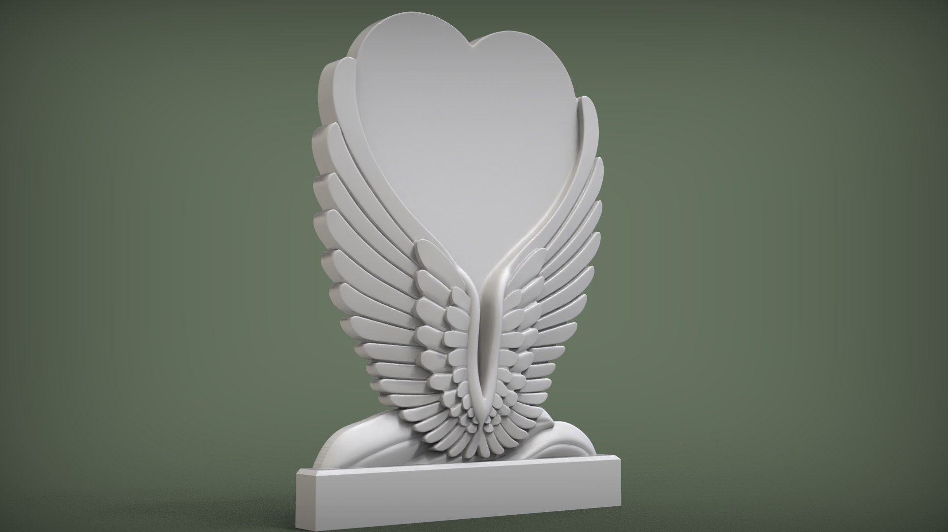 Angel Wings and Heart Memorial 3d Stl Model Cnc and 3d Printer Files - Etsy