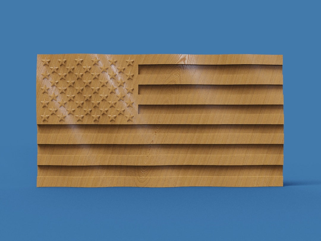 American Flag 3D STL Model for CNC Router/printer - Etsy