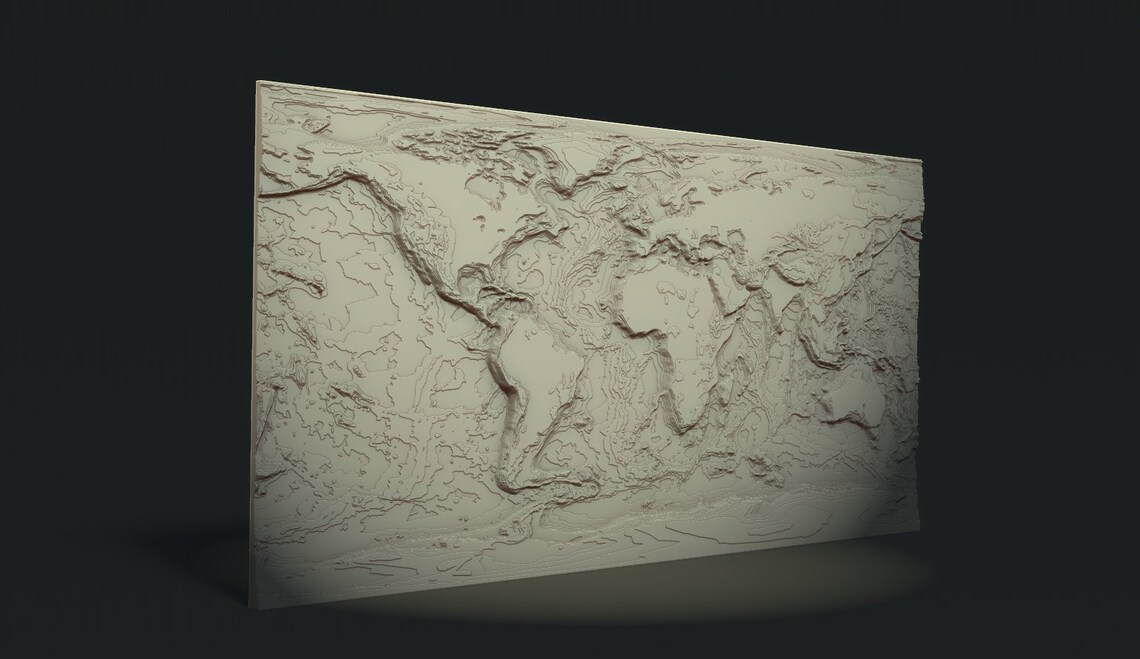 3D World Map STL Model: CNC Router/3d Printer File - Etsy
