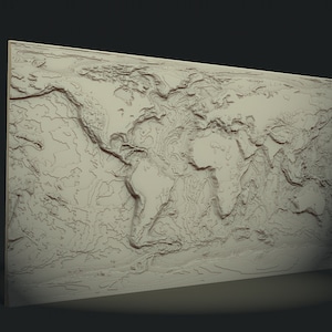 3D World Map STL Model: CNC Router/3d Printer File - Etsy