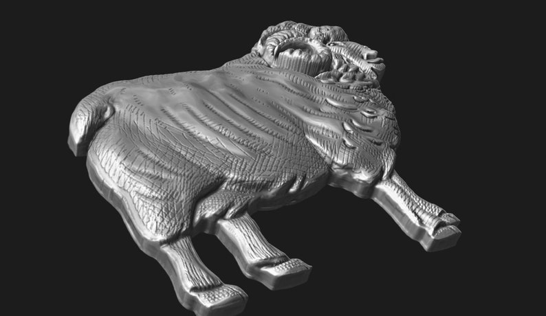Ram Bas Relief 3D STL Model for CNC Router and 3D Printer Digital File ...