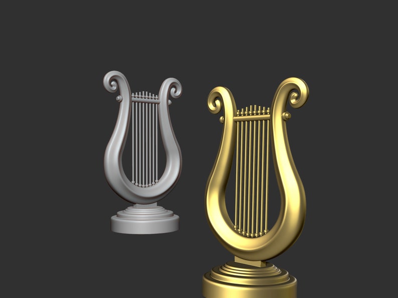 Golden Lyre 3D Model STL Digital File - Etsy