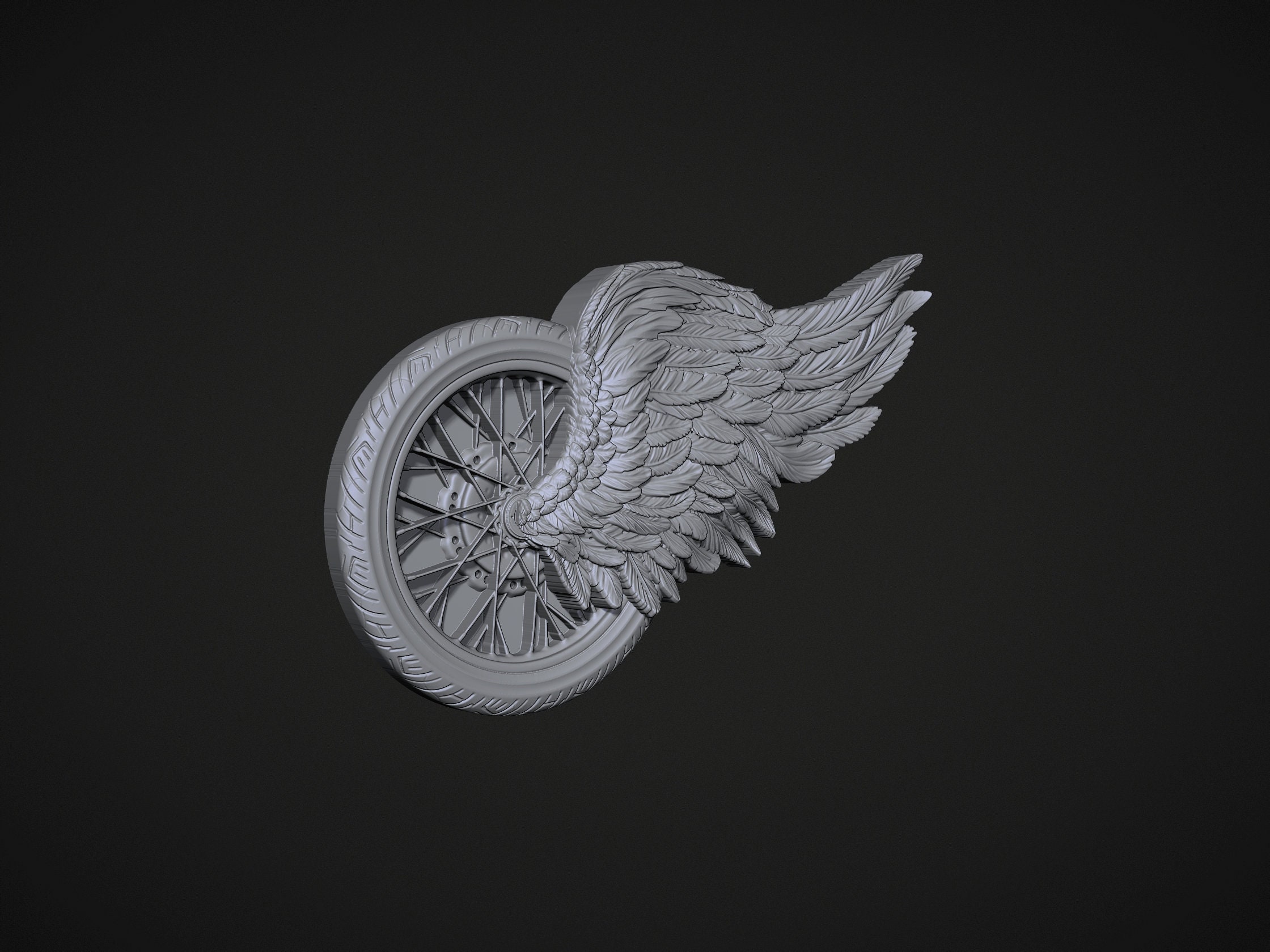 Winged Wheel 3d Stl Model for Cnc Milling or 3d Printing Digital File ...