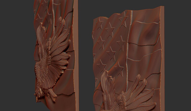American Flag and Eagle Bas Relief 3d Stl Model Cnc or 3D Printer ...