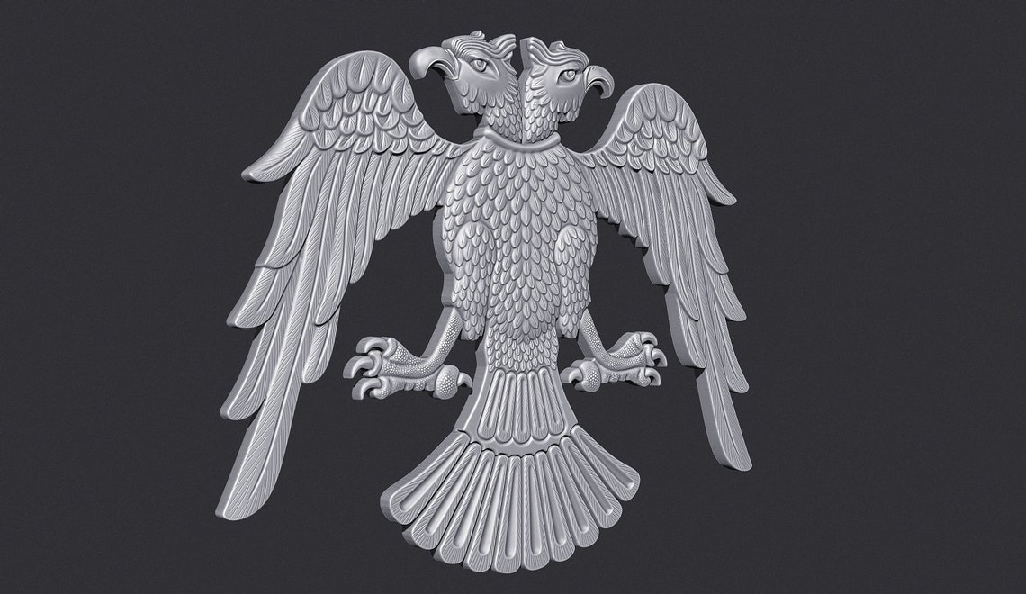 Two Headed Eagle Bas Relief 3D Stl Model - Etsy