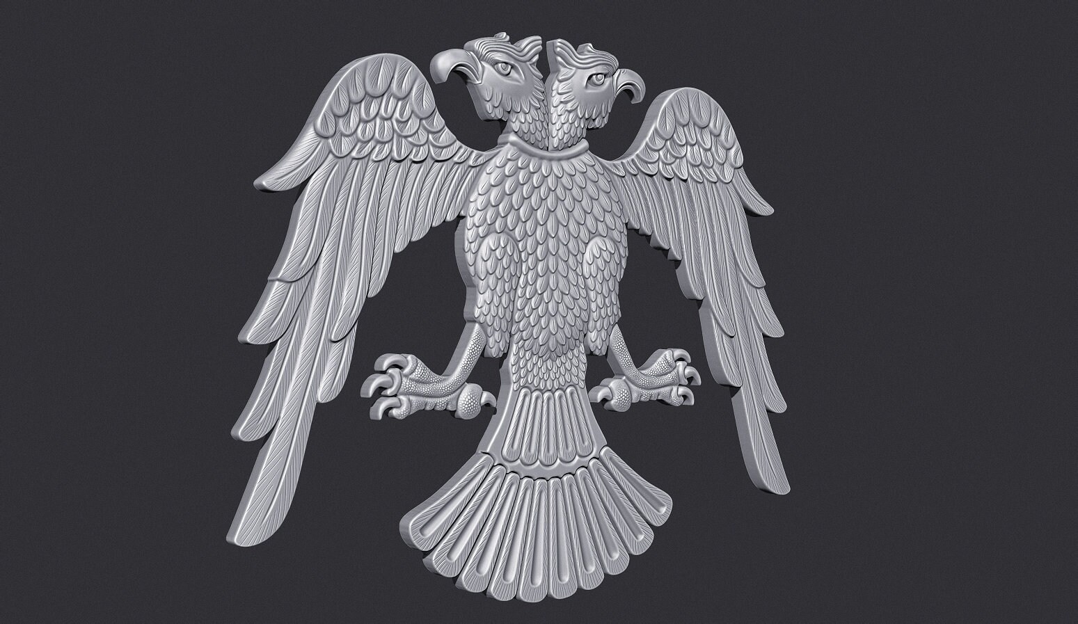 Two Headed Eagle Bas Relief 3D STL Model for CNC Router/3d Printer - Etsy