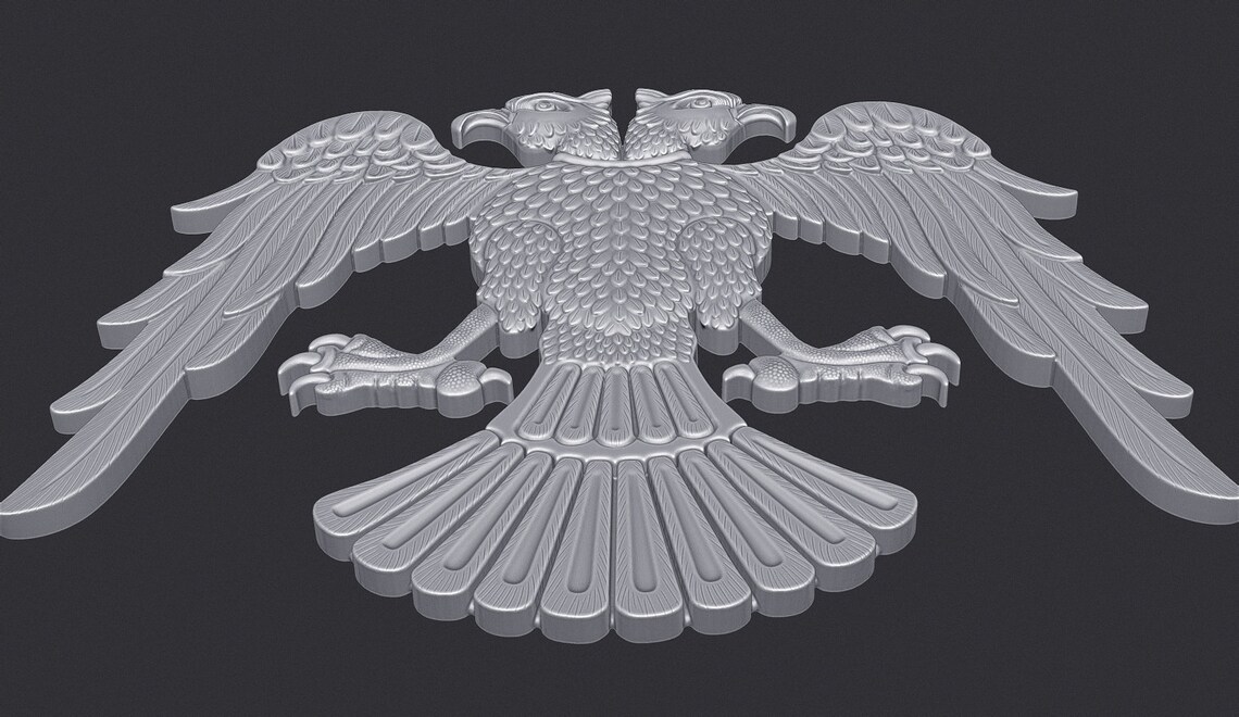 Two Headed Eagle Bas Relief 3D Stl Model - Etsy