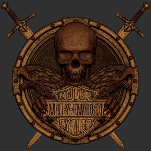 Motorcycle Club Logo Bas Relief Stl Model for Cnc and 3d Printer ...