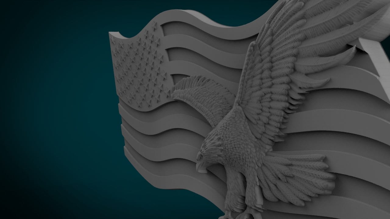 American Flag and Eagle 3D STL Model for CNC Router 3D Printer - Etsy