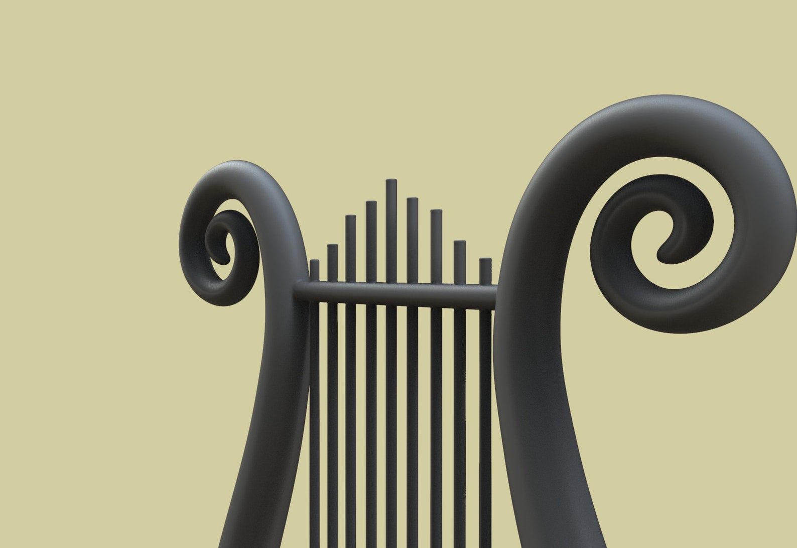 Golden Lyre Printable 3d Stl Model for Cnc and 3d Printer Digital File ...