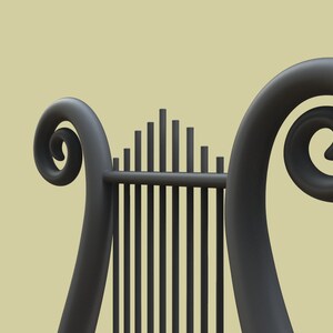 Golden Lyre Printable 3d Stl Model for Cnc and 3d Printer Digital File ...