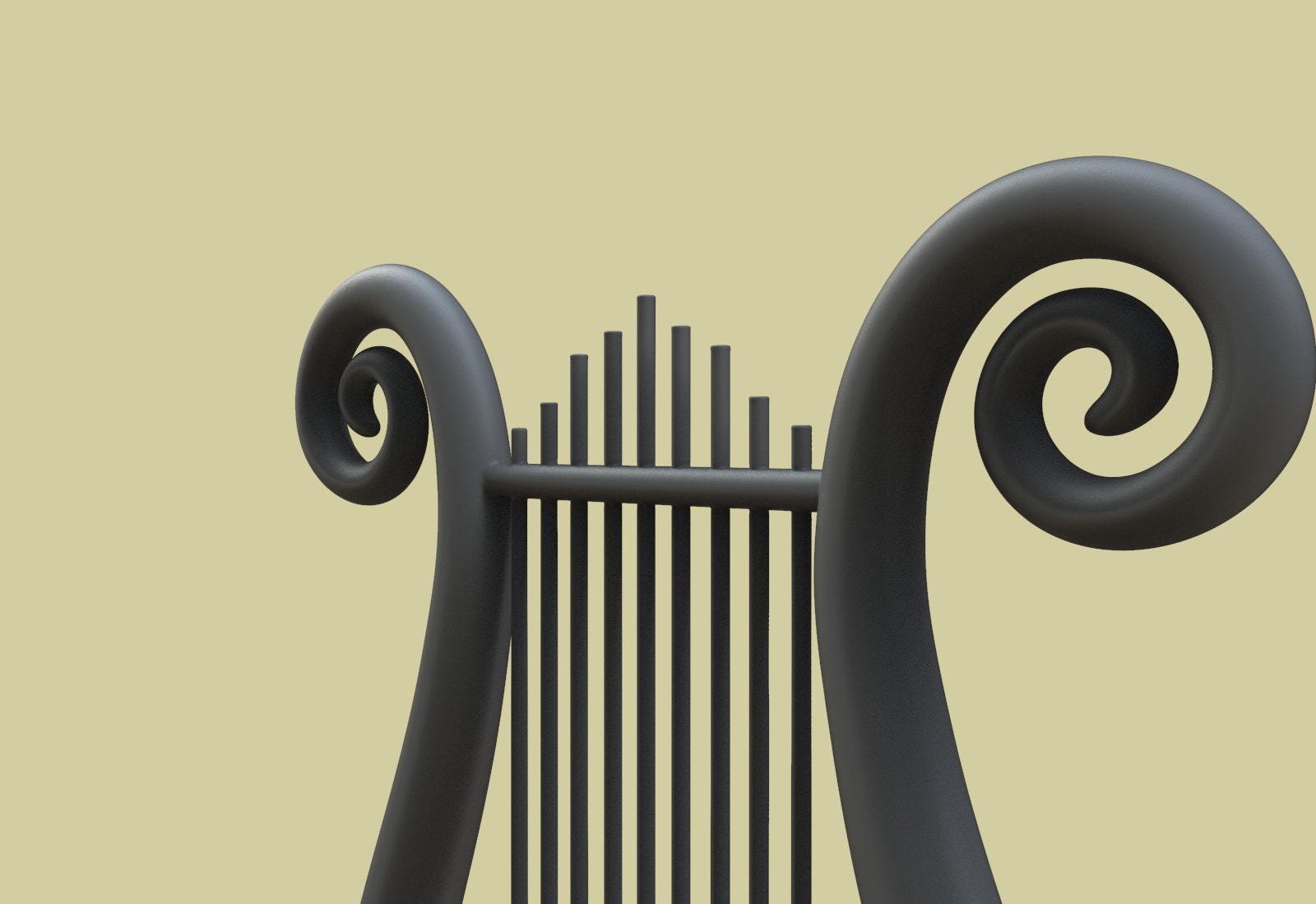 Golden Lyre Printable 3d Stl Model for Cnc and 3d Printer Digital File ...