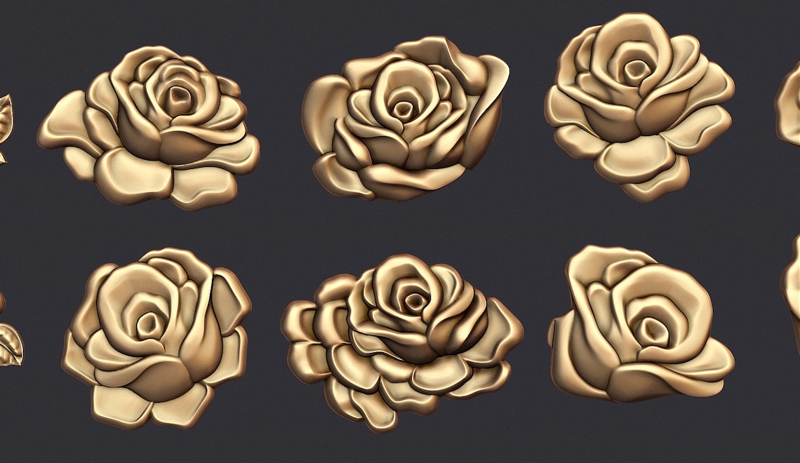 Roses Relief Set 3d Stl Model for Cnc and 3d Printer | Etsy