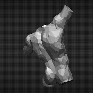 Male Torso Low Poly 3D Print Model Digital File - Etsy