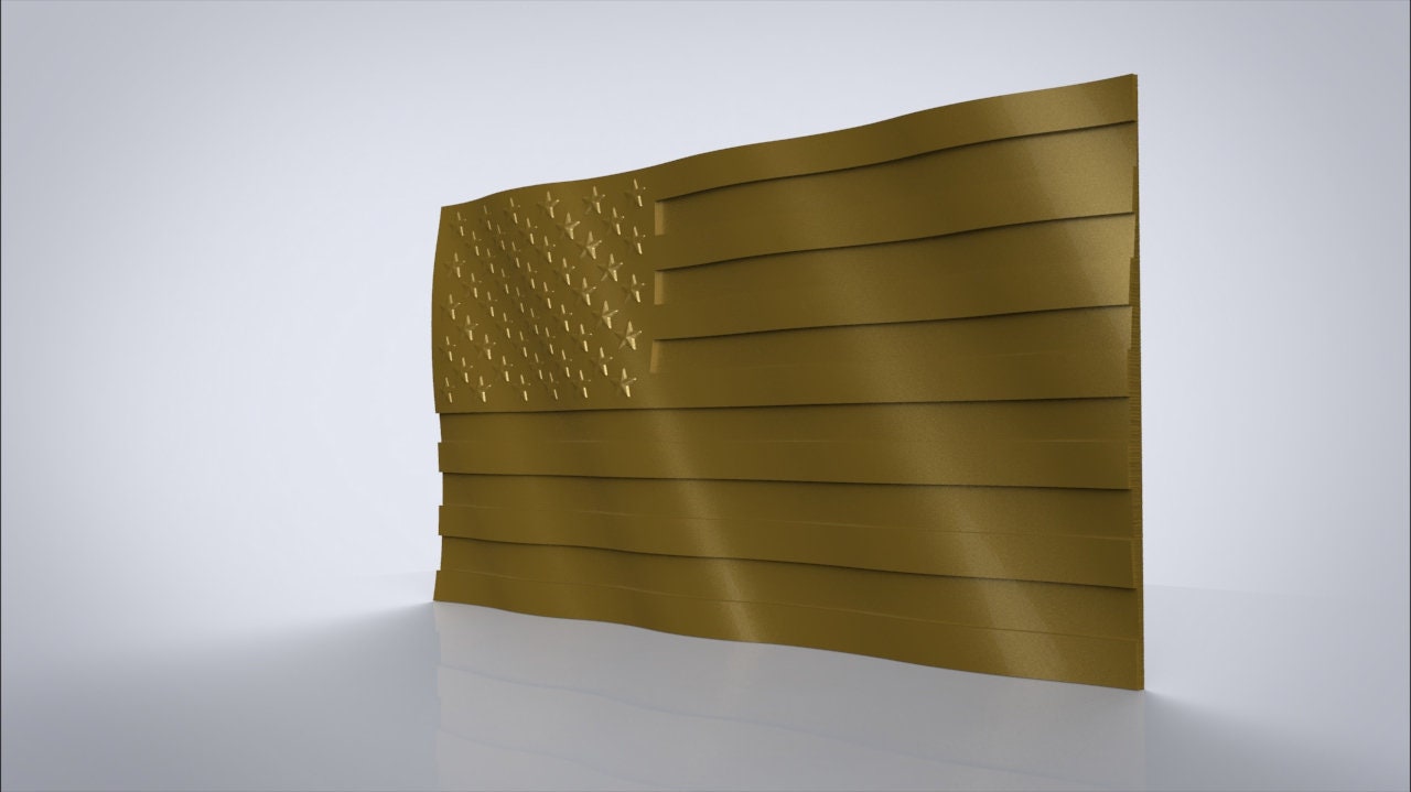 American Flag 3D STL Model for CNC Router Engraver Carving Machine ...