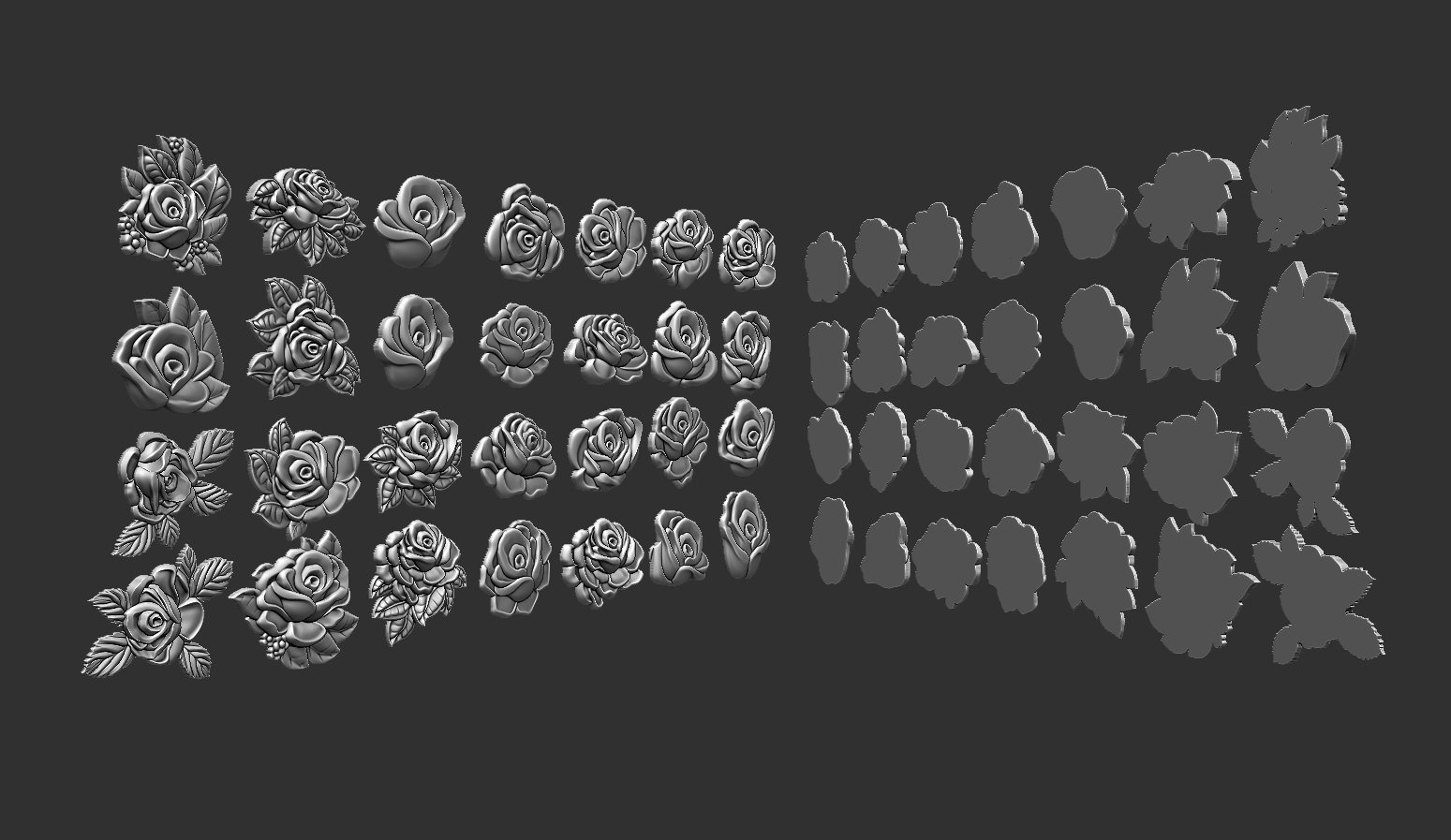 Roses Relief Set 3d Stl Model for Cnc and 3d Printer - Etsy