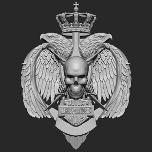 Motorcycle Logo Bas Relief 3D STL Model for CNC Router Engraver Carving ...