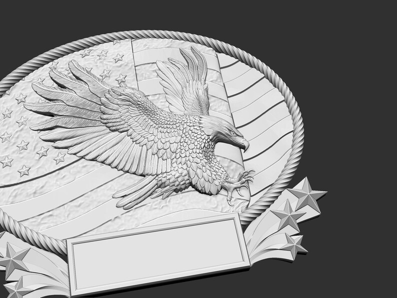 American Flag and Eagle 3D STL Model for CNC Router Engraver Carving ...