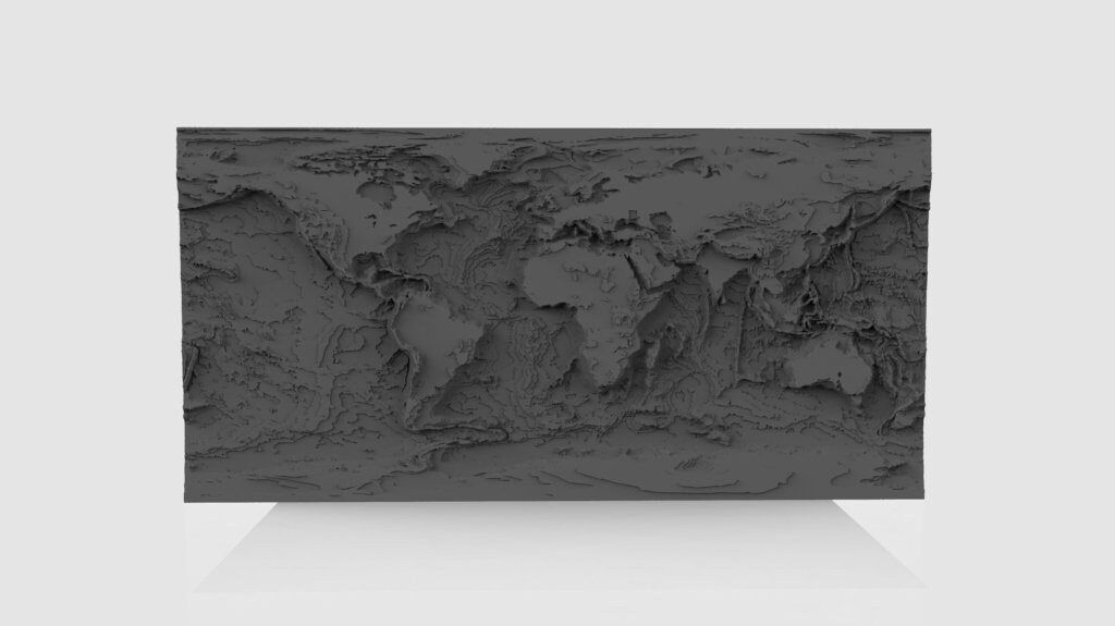 3D World Map STL Model: CNC Router/3d Printer File - Etsy