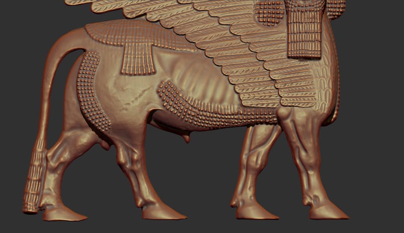 Assyrian Human Headed Winged Bull Stl Model for Cnc and 3d Printer ...