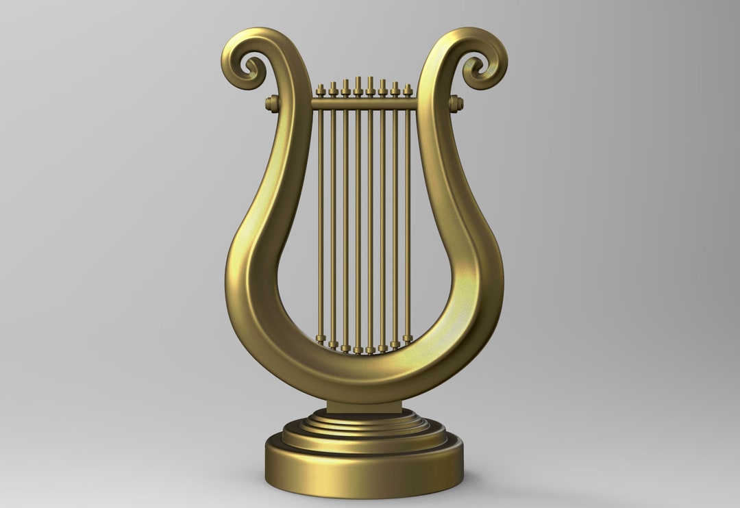 Golden Lyre 3D Model STL Digital File - Etsy