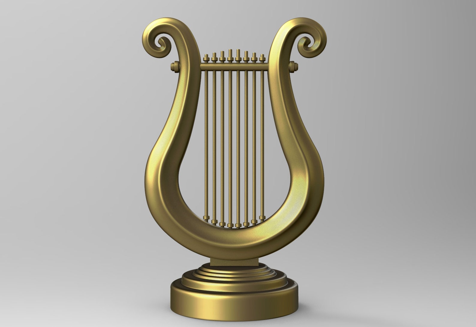 Golden Lyre 3D Model STL Digital File - Etsy