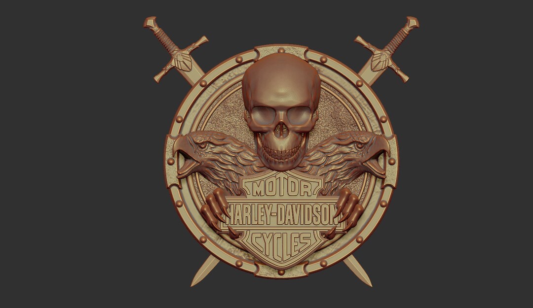 Motorcycle Club Logo Bas Relief Stl Model for Cnc and 3d Printer ...