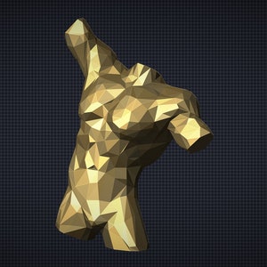 Male Torso Low Poly 3D Print Model Digital File - Etsy