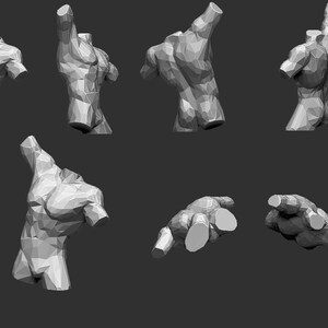 Male Torso Low Poly 3D Print Model Digital File - Etsy