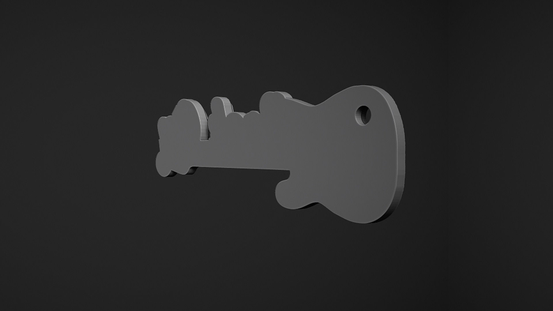 Guitar Keychain 3D STL Model for 3D Printing or Cnc Milling, Digital ...