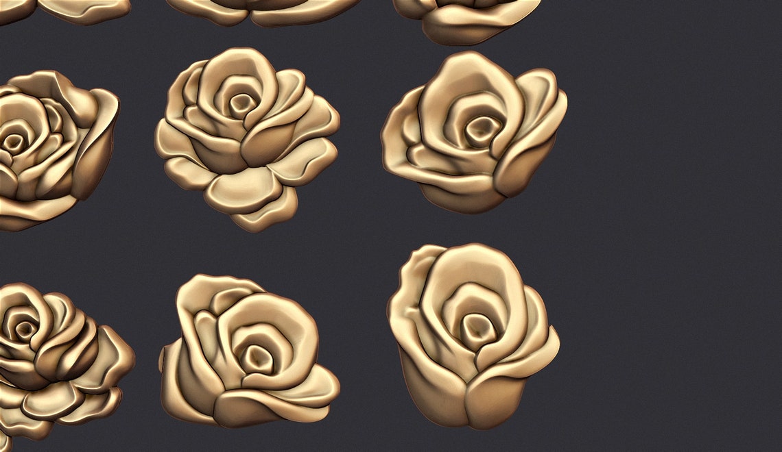 Roses Relief Set 3d Stl Model for Cnc and 3d Printer | Etsy