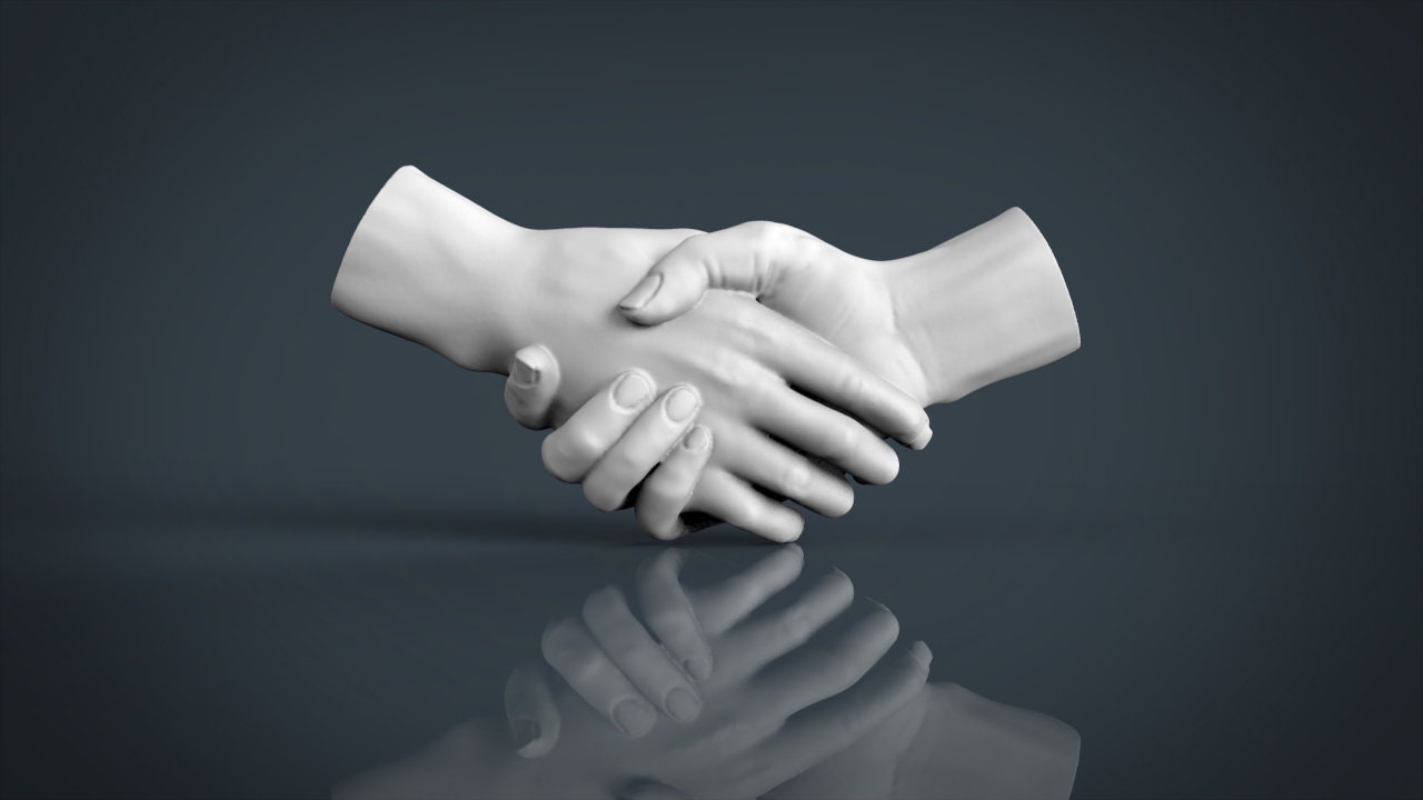 Shake Hands 3D Stl Model for Cnc and 3d Printer Digital File - Etsy