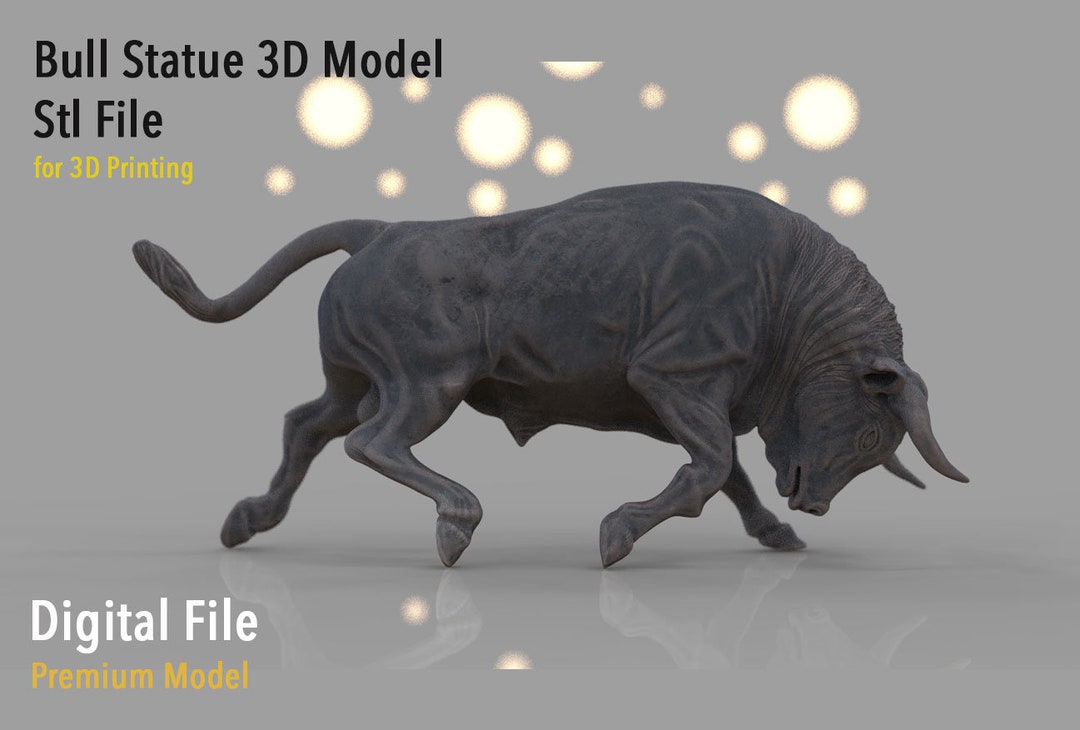 Bull Statue 3D STL Model for 3D Printer Digital Files - Etsy