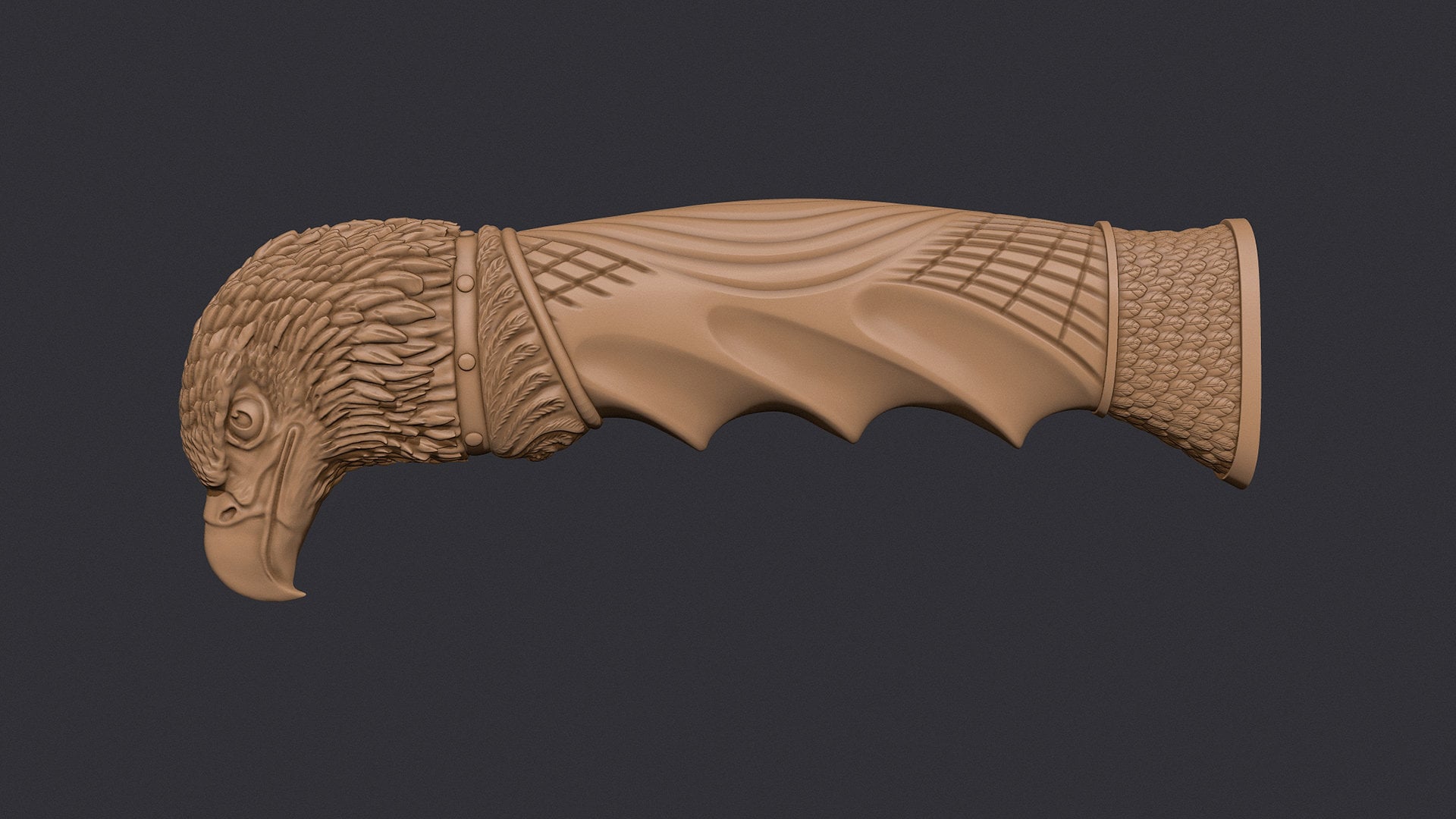 Eagle Head Knife Handle 3D Stl Digital File for Cnc Milling and 3d ...