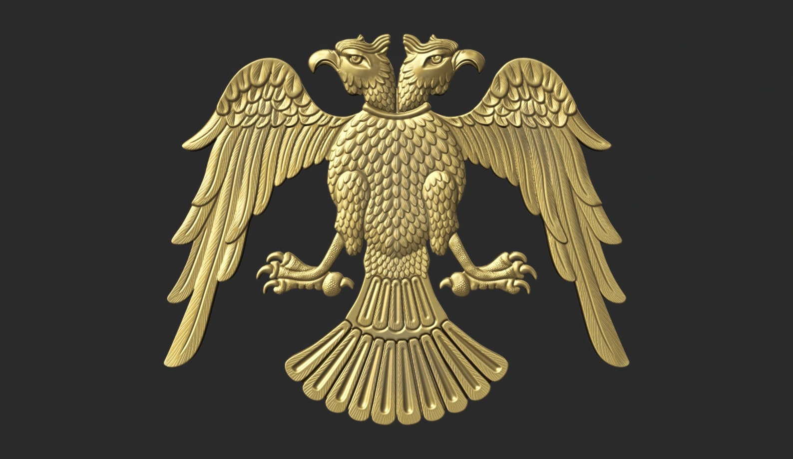 Two Headed Eagle Bas Relief 3D STL Model Digital File for CNC Router or ...