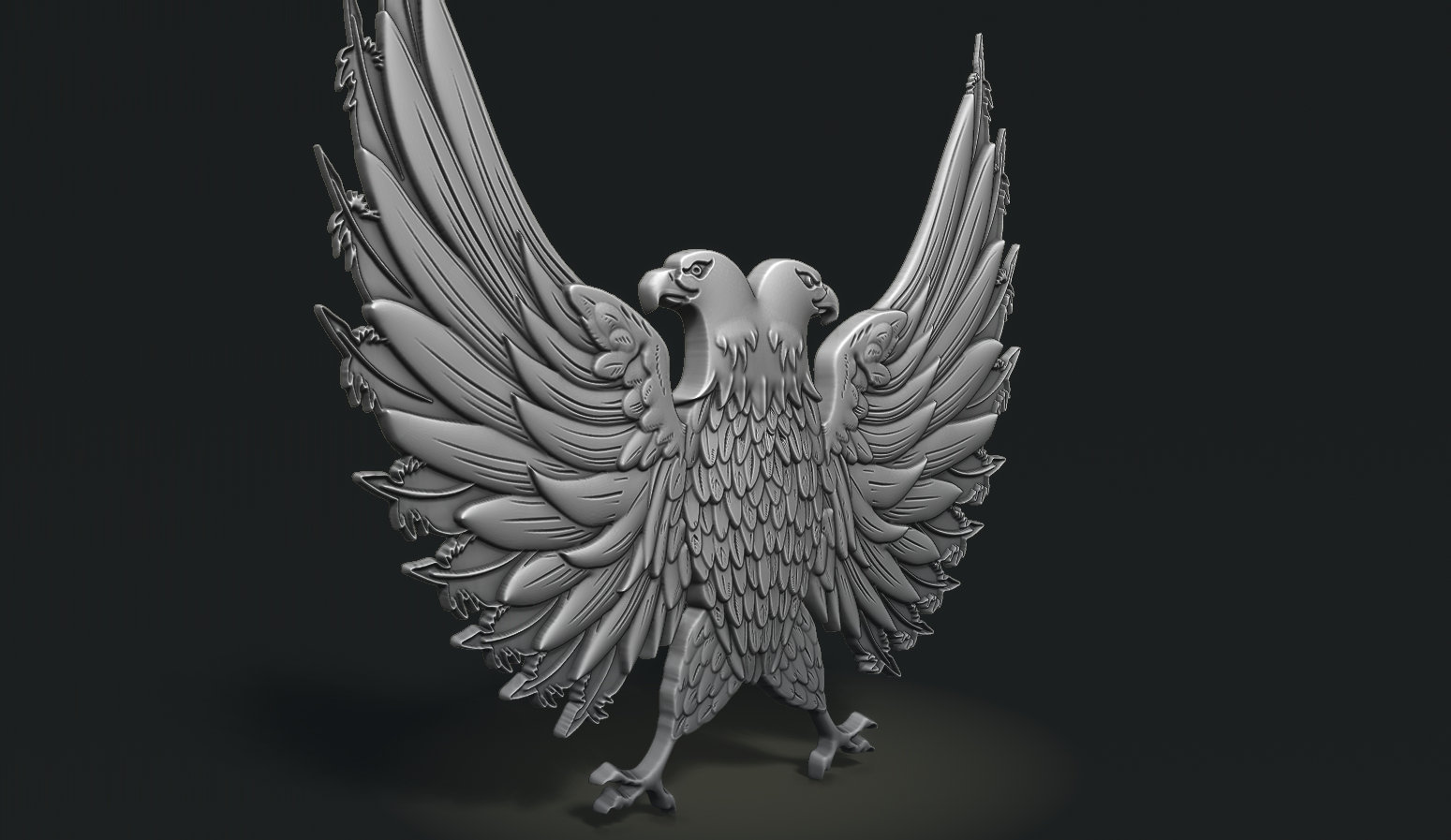 Two Headed Eagle 3D STL Model for CNC Router and 3D Printer Digital ...