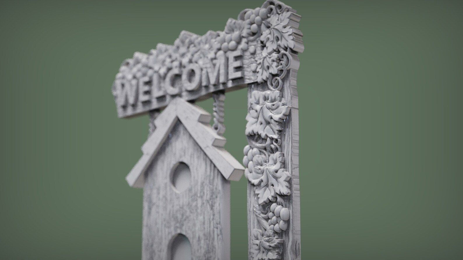 Welcome Sign Board With Bunch of Grapes 3D STL Model for CNC Router 3D ...