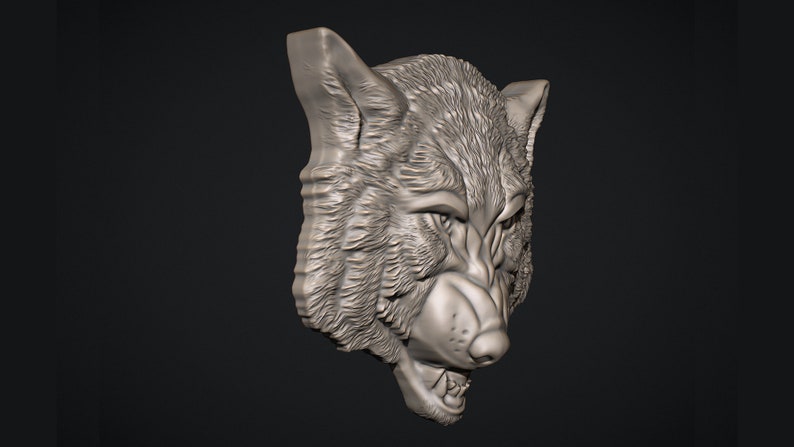 Wolf Head Bas-relief 3D Model for CNC Router 3D Printer STL Digital ...