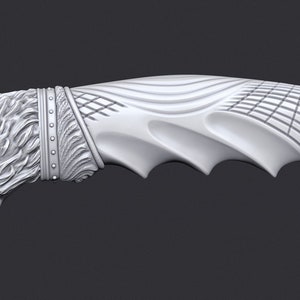 Wolf Head Knife Handle 3D STL Model for CNC Router and 3D Printer ...