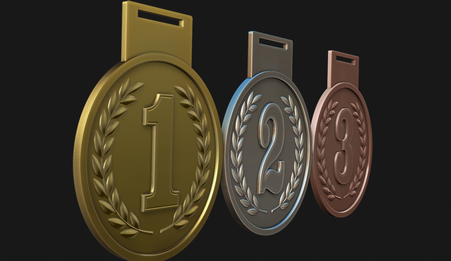 Award Medals Set 3D STL Model for CNC Router or 3D Printing | Digital ...