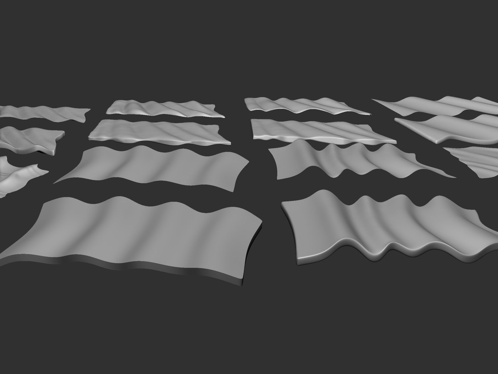 Wavy Flags Set 3D STL Model for CNC Router and 3D Printer Digital File ...