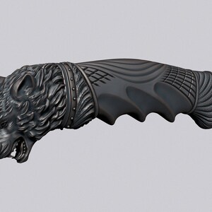 Wolf Head Knife Handle 3D Model: CNC Router/3d Printer (digital File ...