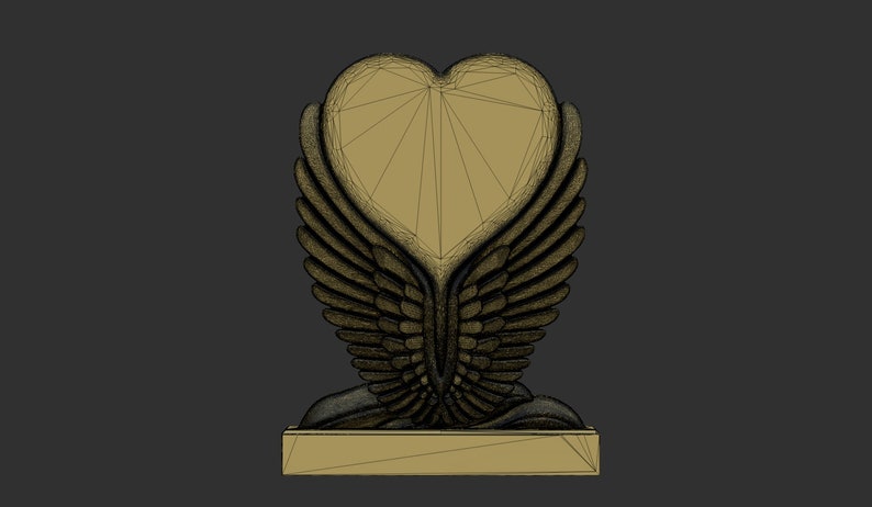 Angel Wings and Heart Memorial 3d Stl Model Cnc and 3d Printer Files - Etsy