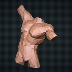 Male Torso Low Poly 3D Print Model Digital File - Etsy