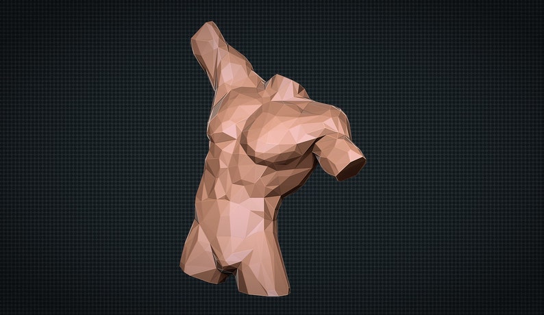 Male Torso Low Poly 3D Print Model - Etsy