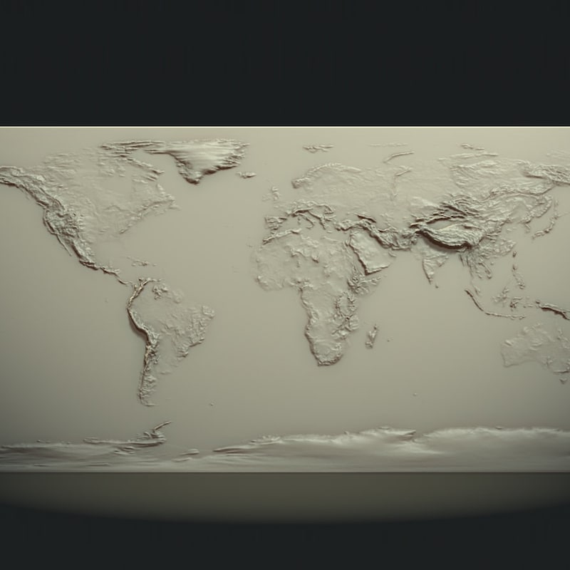 3d Printed World Map - Etsy