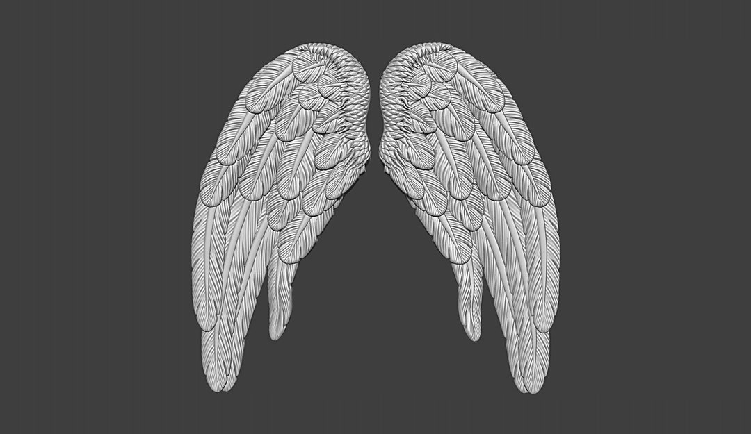 Angel Wings 3D STL Model for CNC Router 3D Printer Engraver Carving ...