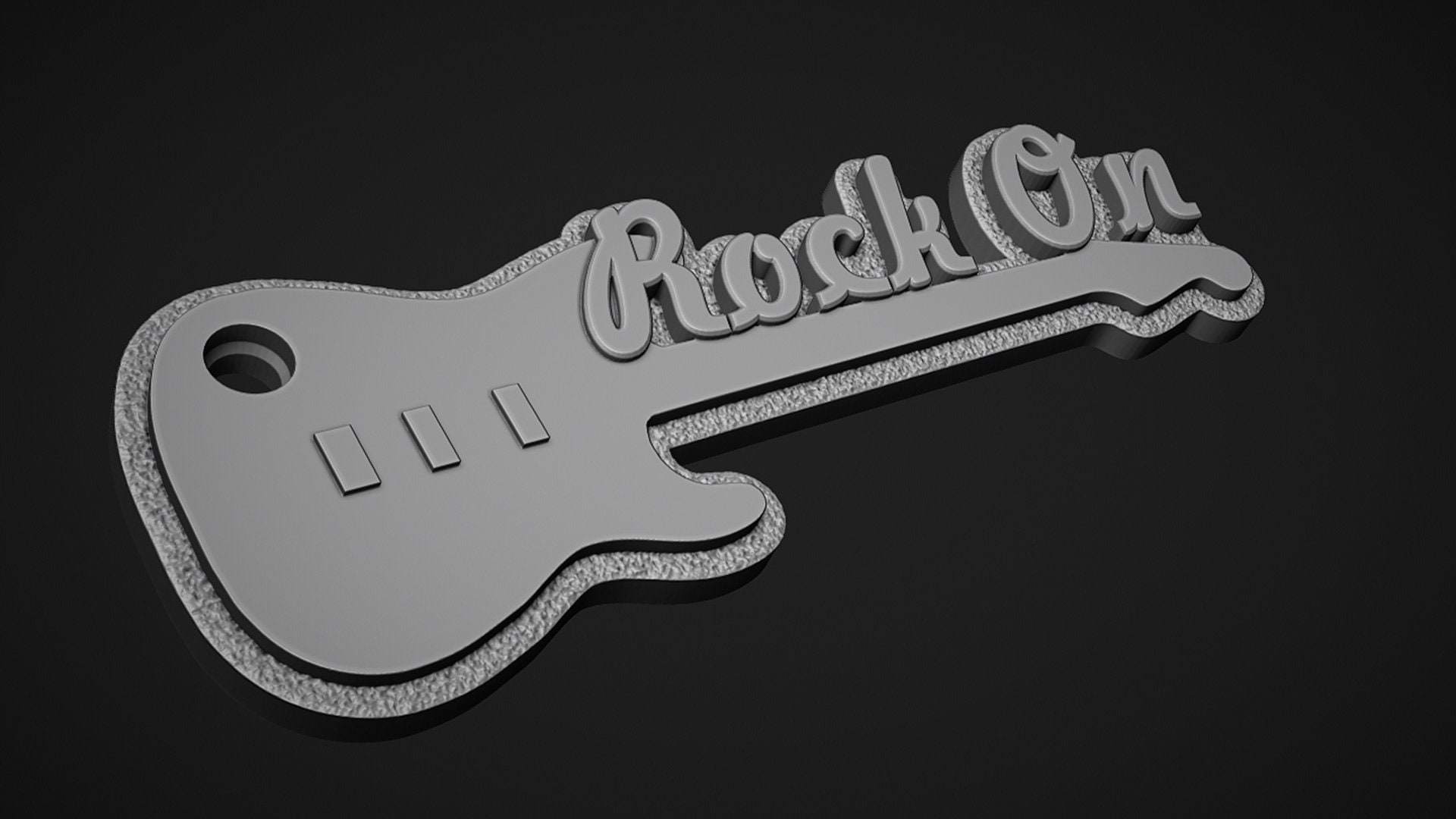 Guitar Keychain 3D STL Model for 3D Printing or Cnc Milling, Digital ...