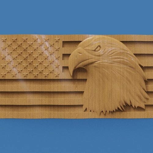 American Flag and Eagle 3D STL Model for CNC Router 3D Printer - Etsy